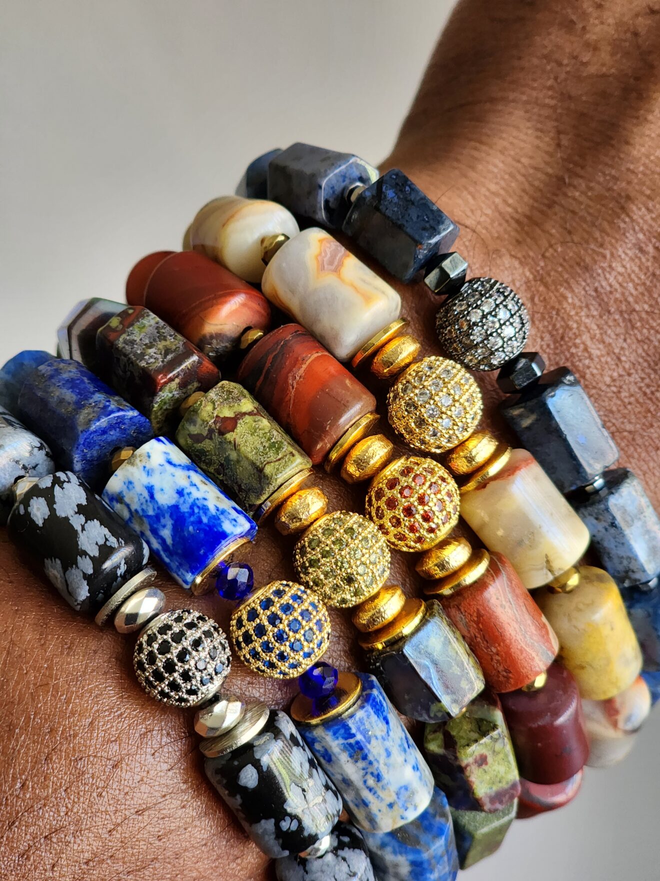 Cylindrical gemstone bracelets (Singles) - LuxeRebel