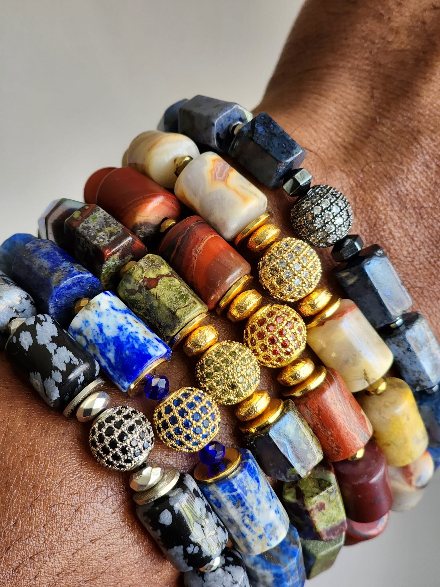 Cylindrical gemstone bracelets (Singles) - LuxeRebel